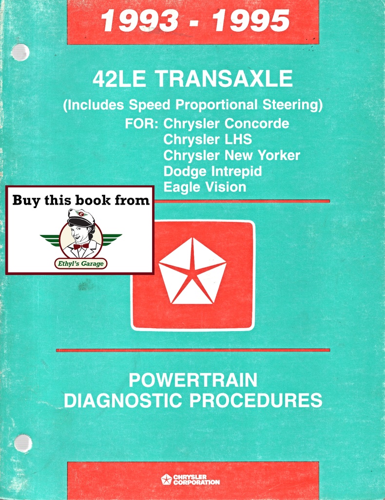 1993-1995 Mopar 42LE Automatic Transaxle Powertrain Diagnostic Manual